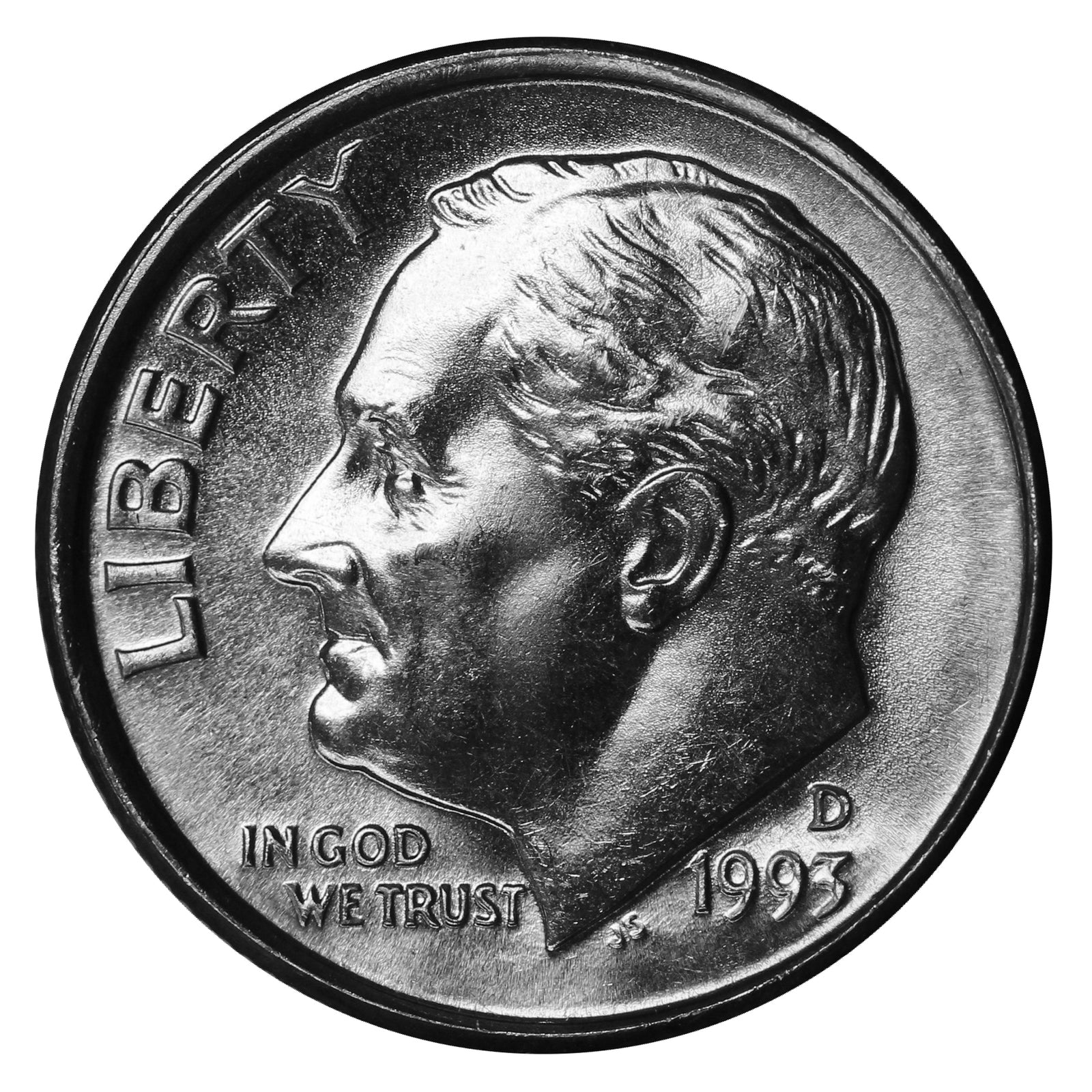 1993 -D Roosevelt Dime Roll BU Clad 50 US Coins